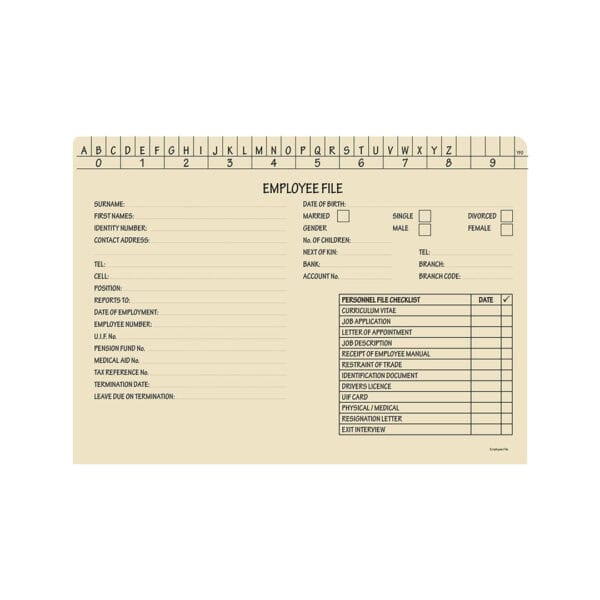 Employee File - Super Weight - African Filing Systems
